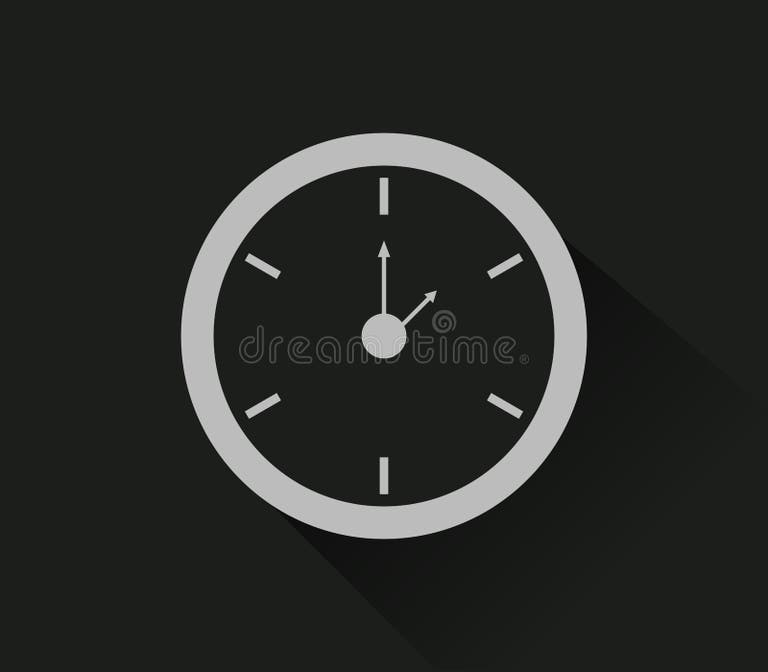 Clock icon in flat design stock illustration. Illustration of isolated ...