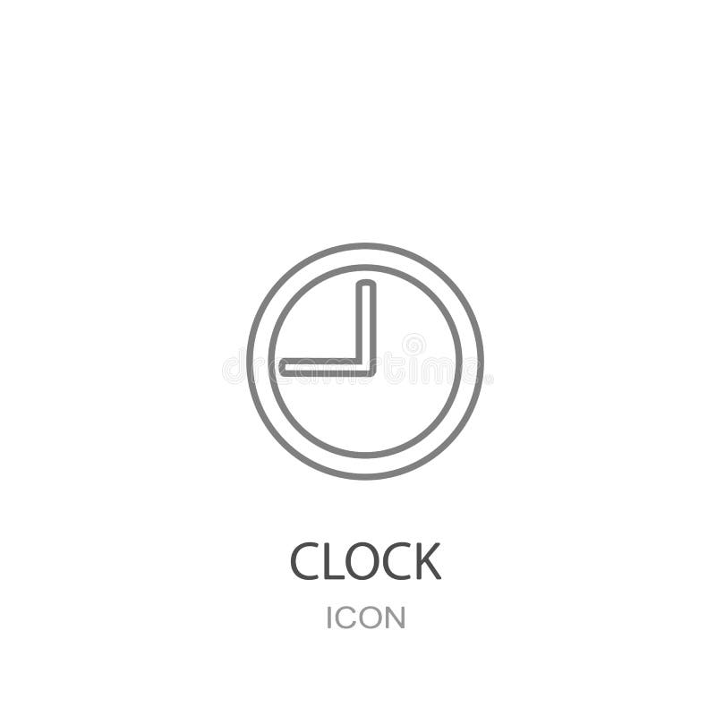 Clock Icon. Flat Style Object Stock Illustration - Illustration of face ...