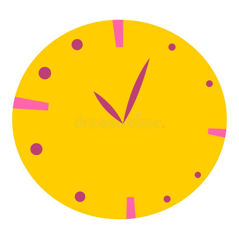 Clock Icon in Flat Style. Wall Office Clock. Business Watch or Wake-up ...