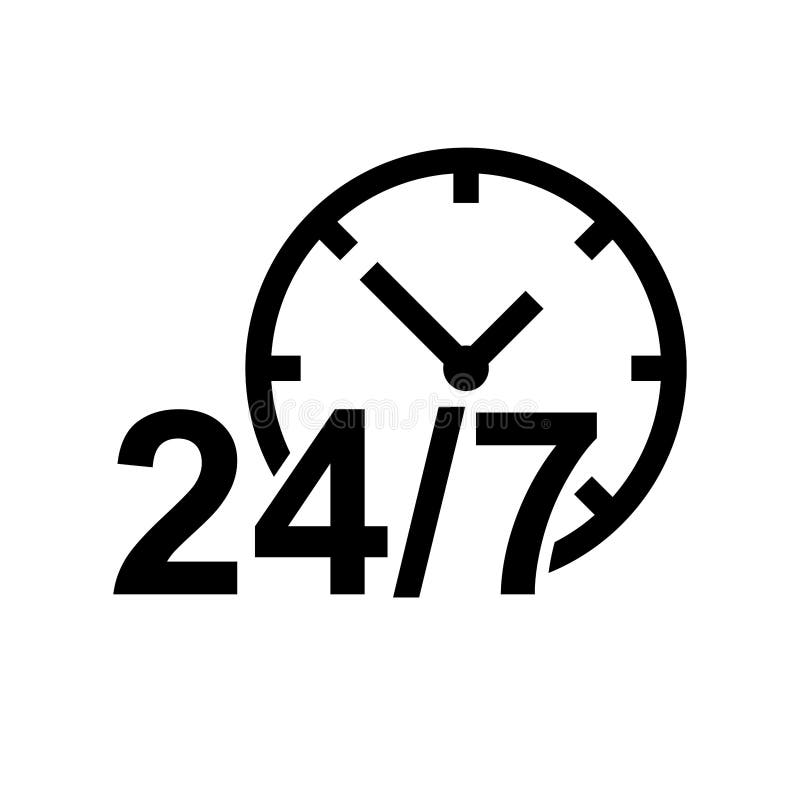24/7 Clock Icon Flat Vector Illustration Design Stock Vector ... 24/7 Clock Icon Flat Vector Illustration Design Stock Vector ...