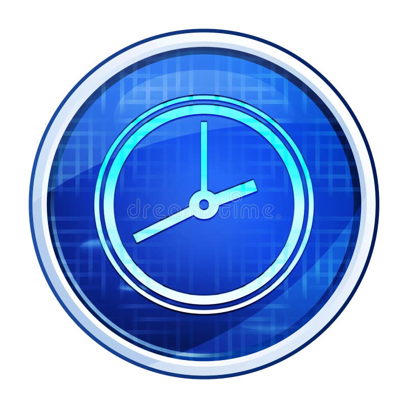 Clock Icon Futuristic Blue Round Button Vector Illustration Stock Photo ...