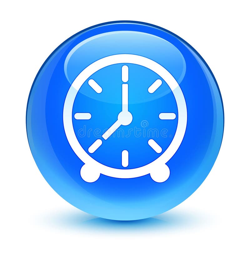 Clock Icon Glassy Cyan Blue Round Button Stock Illustration ...