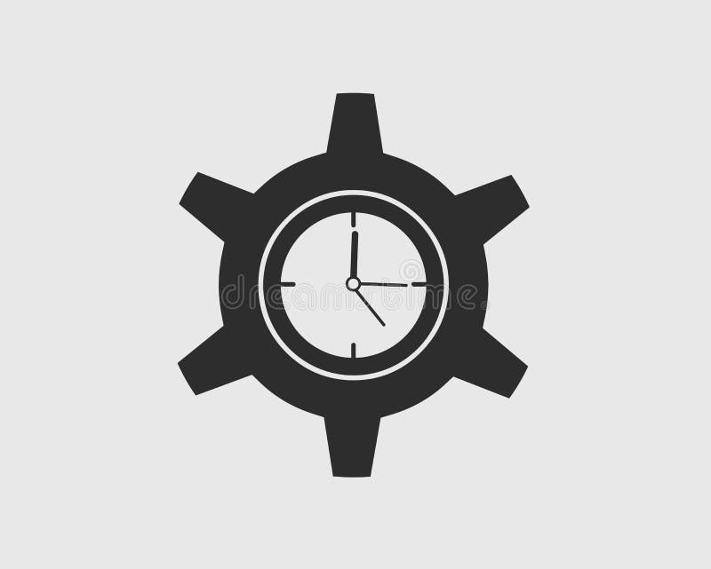 Clock Icon in Gray Background Stock Vector - Illustration of minute ...