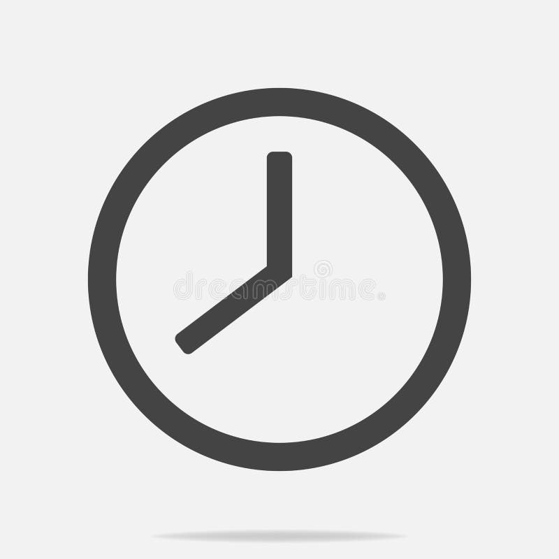 Clock Icon on Gray Background Stock Vector - Illustration of background ...