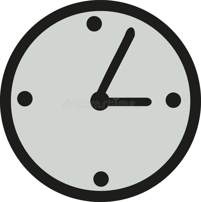 Clock Icon with Hour and Minute Hand Stock Vector - Illustration of ...