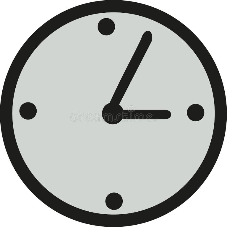 Clock Icon with Hour and Minute Hand Stock Vector - Illustration of ...