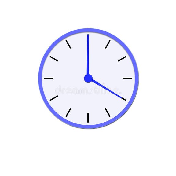 Clock Icon, Illustration of a Flat Design with Long Shadow. Stock ...