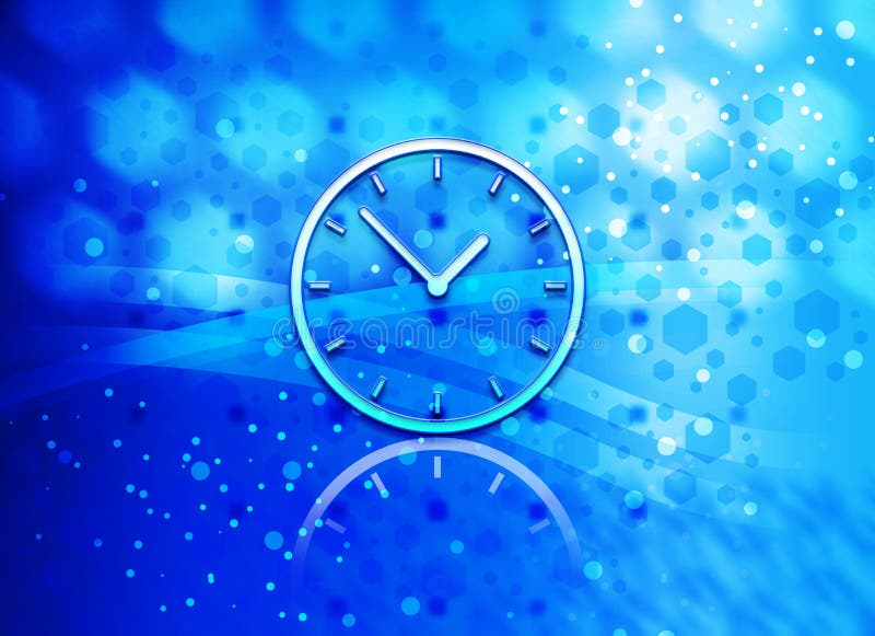 Clock Icon Abstract Light Cyan Blue Hexagon Pattern Background Stock ...