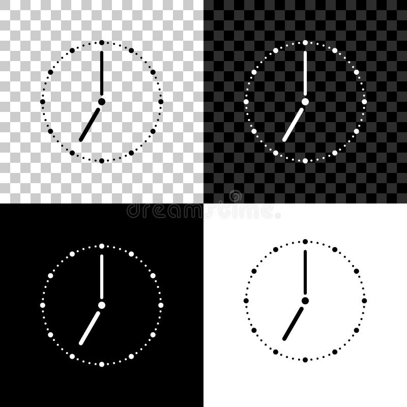 Clock Icon Isolated on Black, White and Transparent Background. Time ...