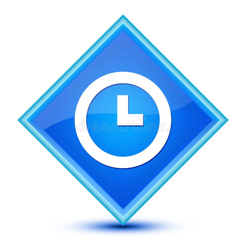 Clock Icon Isolated on Special Blue Diamond Button Illustration Stock ...