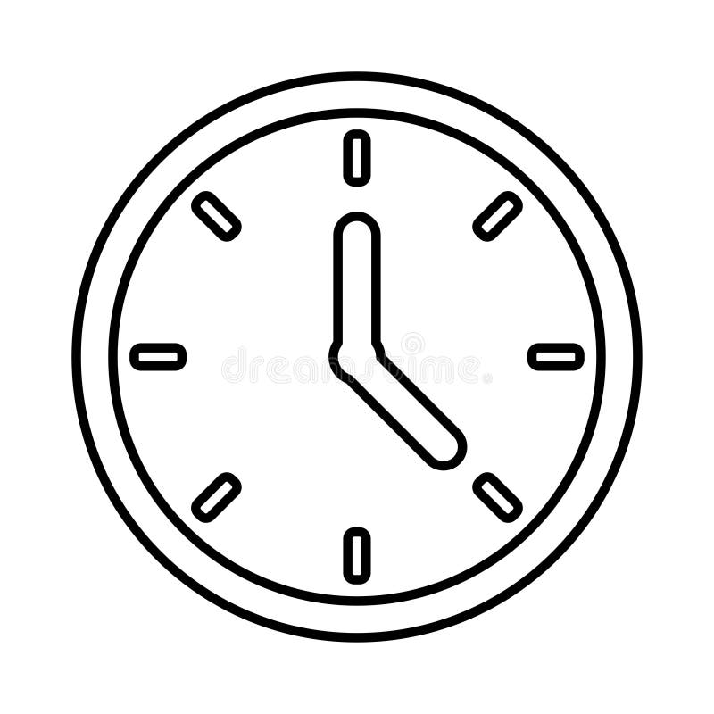 Clock Icon in Line Style stock vector. Illustration of vector - 261721175