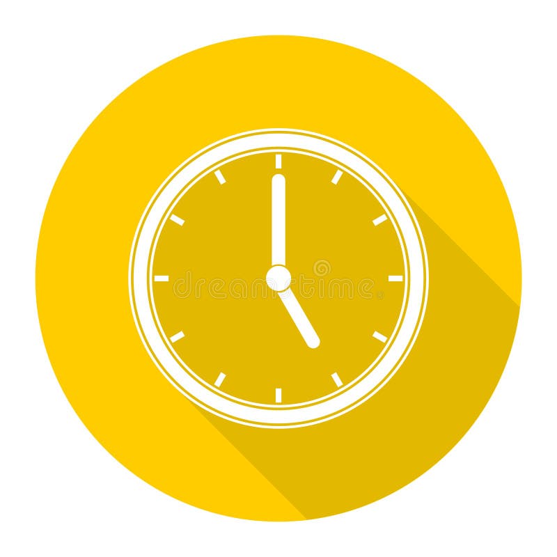 Clock Icon with Long Shadow Stock Vector - Illustration of late, design ...