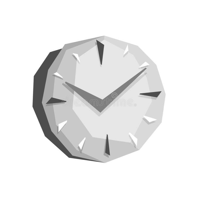 Clock Icon in Low Poly Style Stock Vector - Illustration of watch, time ...