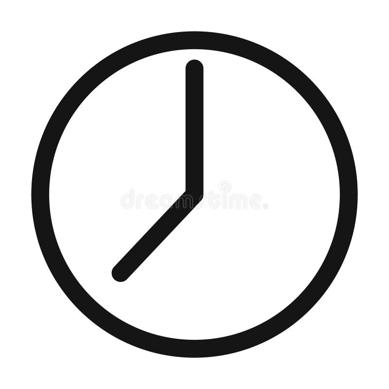 Clock Icon Mark in Filled Style Stock Vector - Illustration of sign ...