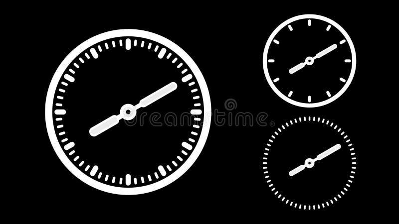 White Clock, Minimal Style. with Black Background Stock Illustration ...