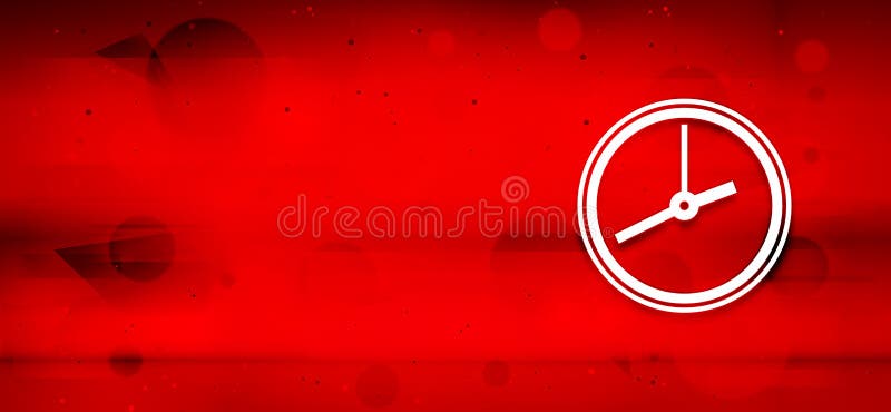 Clock Icon Motion Art Abstract Red Banner Illustration Stock ...