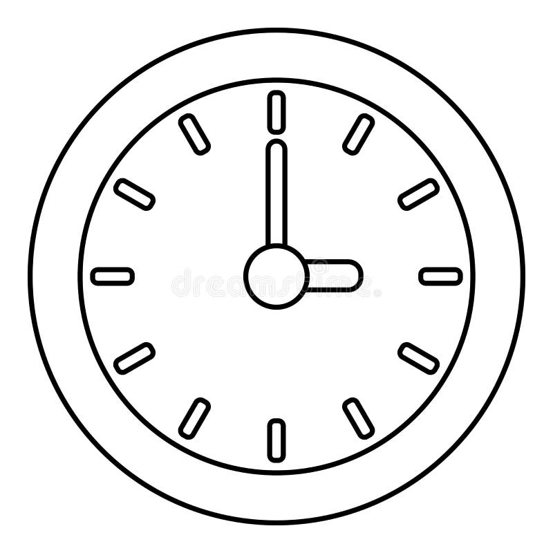 Clock icon, outline style stock vector. Illustration of time - 84156435