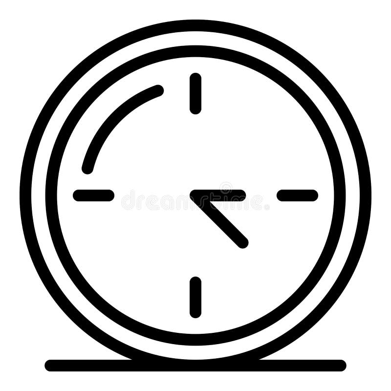 Clock icon, outline style stock vector. Illustration of late - 158703747