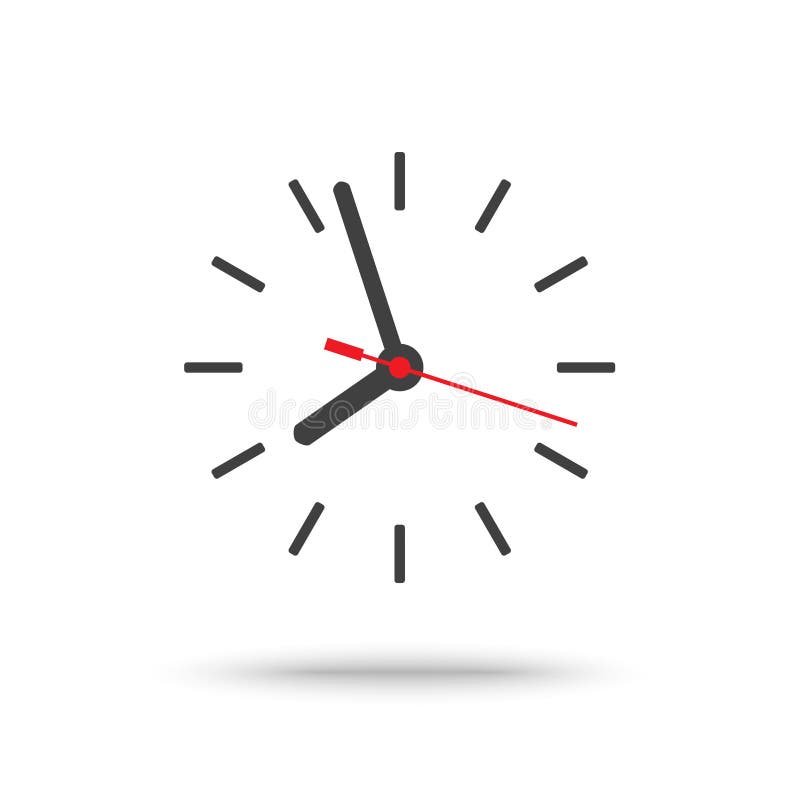 Clock Icon with Second Hand Isolated Stock Vector - Illustration of ...