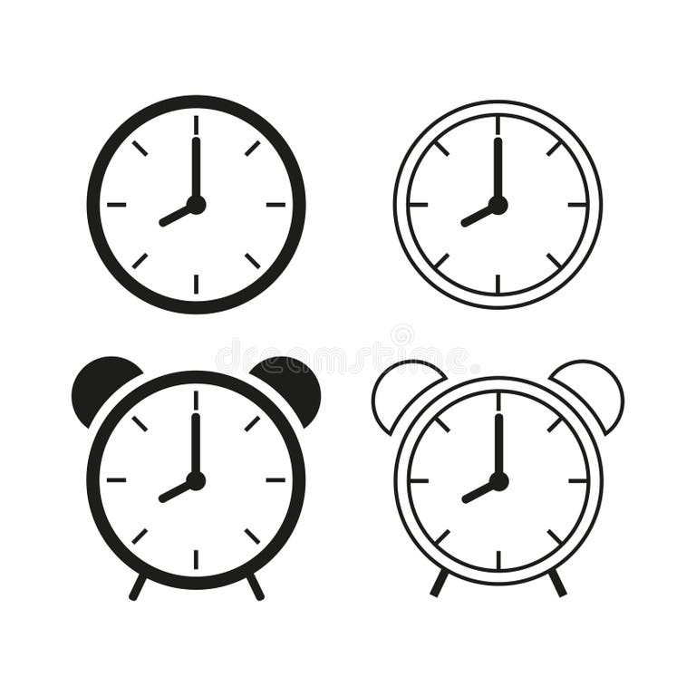 Clock Icon Set. Alarm Clock Icon. Vector Bell Stock Vector ...