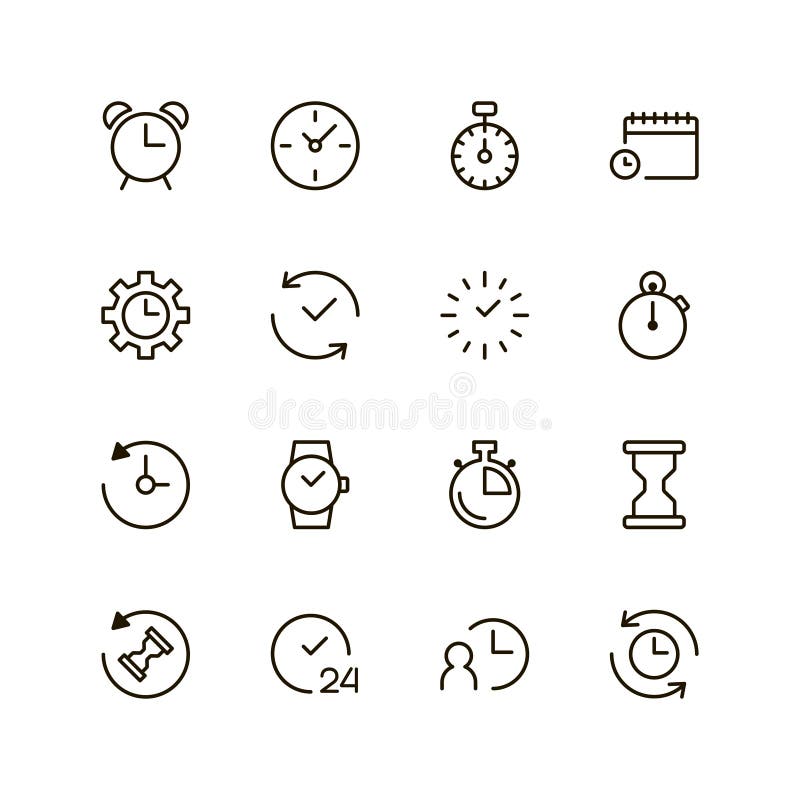 Time pictograms stock vector. Illustration of hour, stopwatch - 68675946