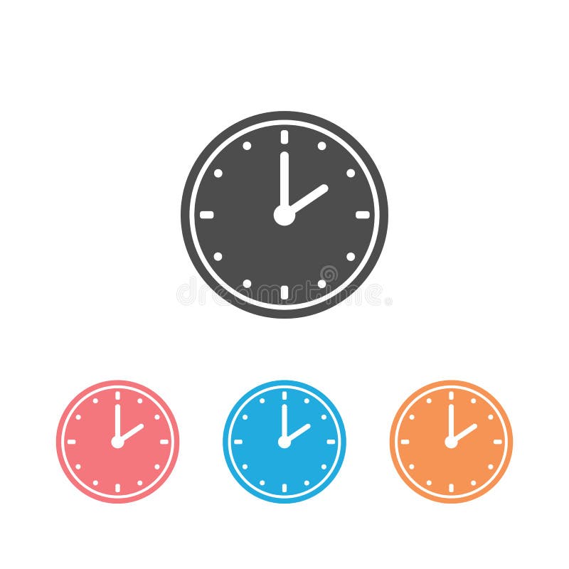 Clock Icon Set, Time Icon Vector Stock Vector - Illustration of ...