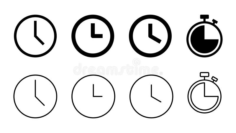 Clock Icon . Time Icon Vector. Watch Icon Symbol Stock Vector ...