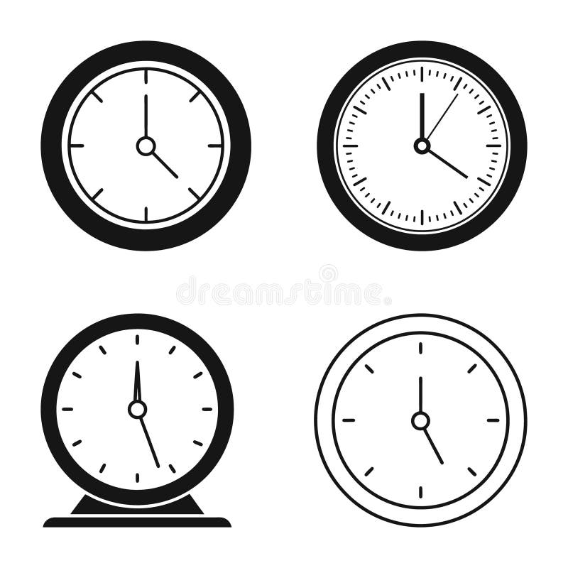 Clock Icon Set. Time Icon Vector Stock Vector - Illustration of design ...