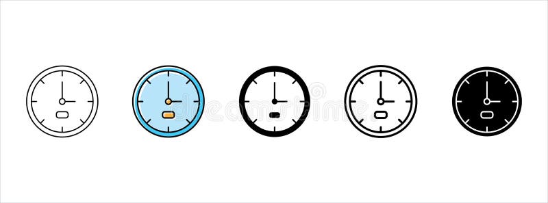 Clock Icon Set. Wall Clock Vector Icons Set Stock Illustration ...
