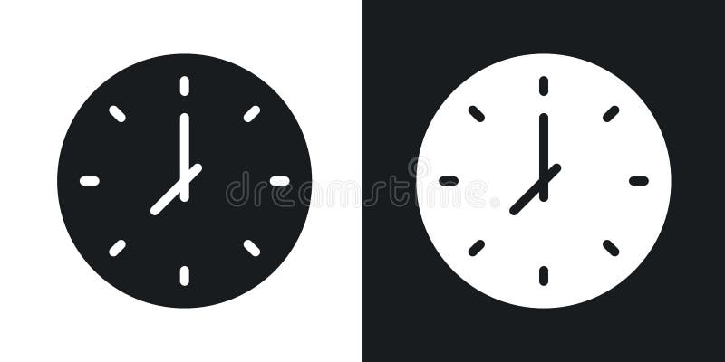 Clock Icon Set. Work Schedule Vector Symbol. Deadline Watch Sign Stock ...