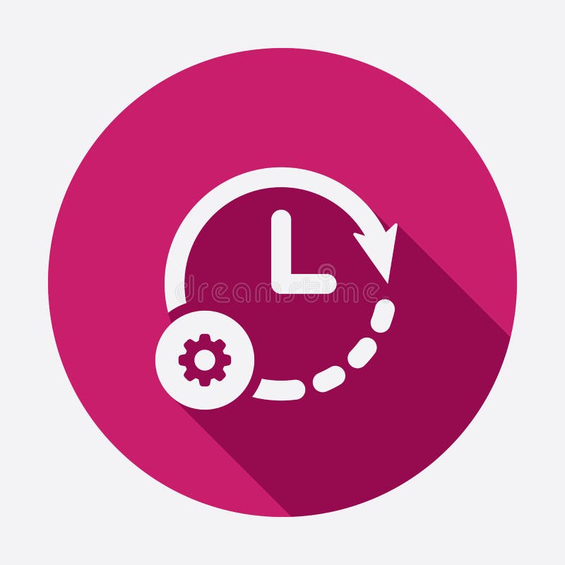 Clock Icon with Settings Sign. Clock Icon and Customize, Setup, Manage ...