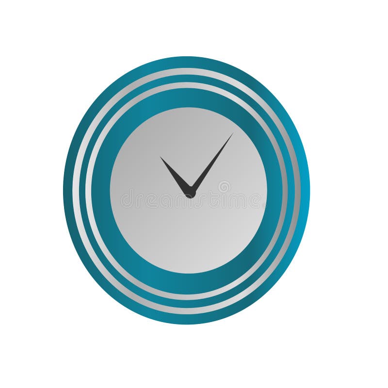 Clock Icon in Silver and Blue Style, Timer on Isolated Background ...