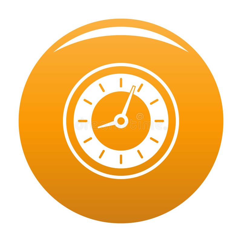 Clock icon vector orange stock vector. Illustration of circle - 119711521