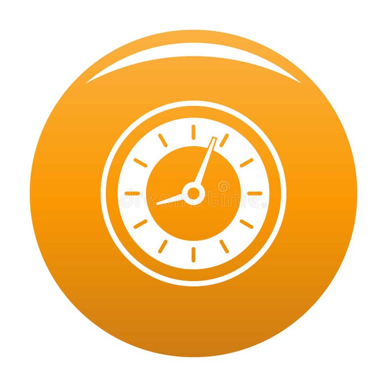 Clock icon vector orange stock vector. Illustration of circle - 119711521