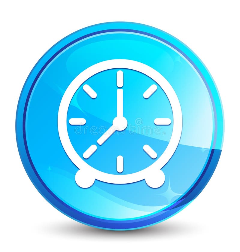 Clock Icon Splash Natural Blue Round Button Stock Vector - Illustration ...