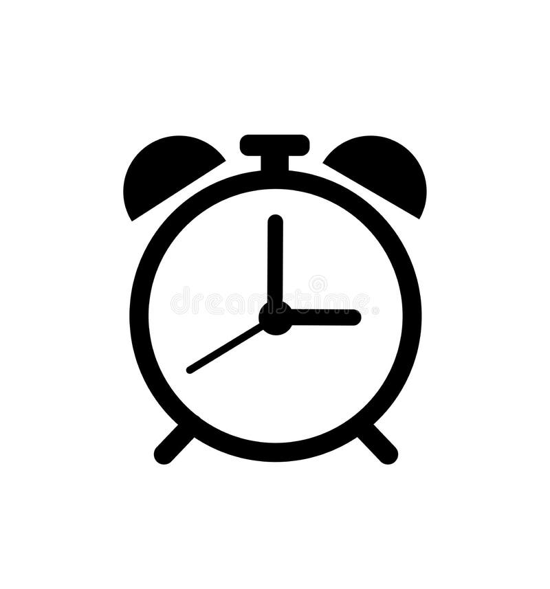 Clock Icon Symbol Isolated on White Background Time Sign Stock Vector ...