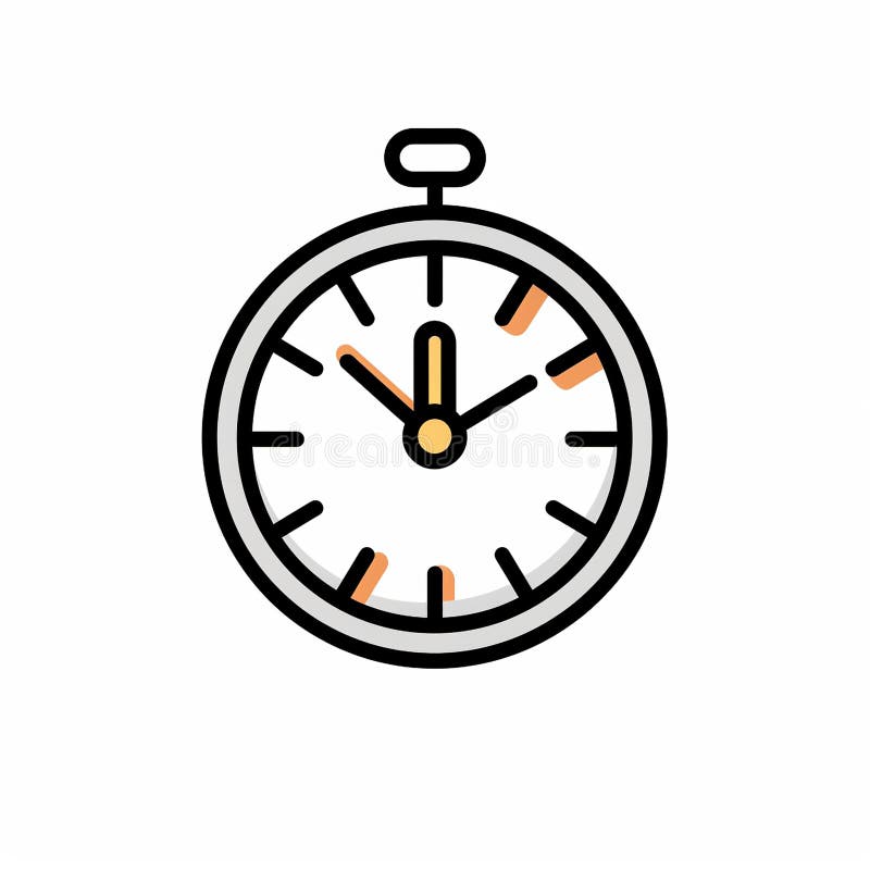 Clock icon time alarm stock illustration. Illustration of design ...
