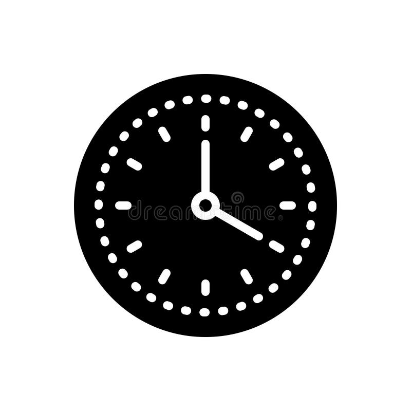 Black Solid Icon for Clock, Keeper and Countdown Stock Vector ...