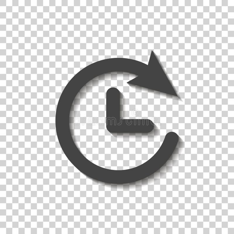 Clock Icon on Transparent Background. Flat Image Clock with Shad Stock ...