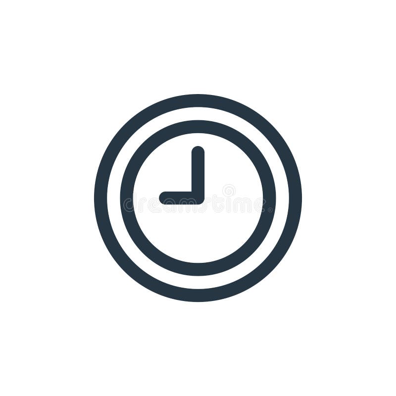 Clock Icon Vector from Basic Ui Concept. Thin Line Illustration of ...