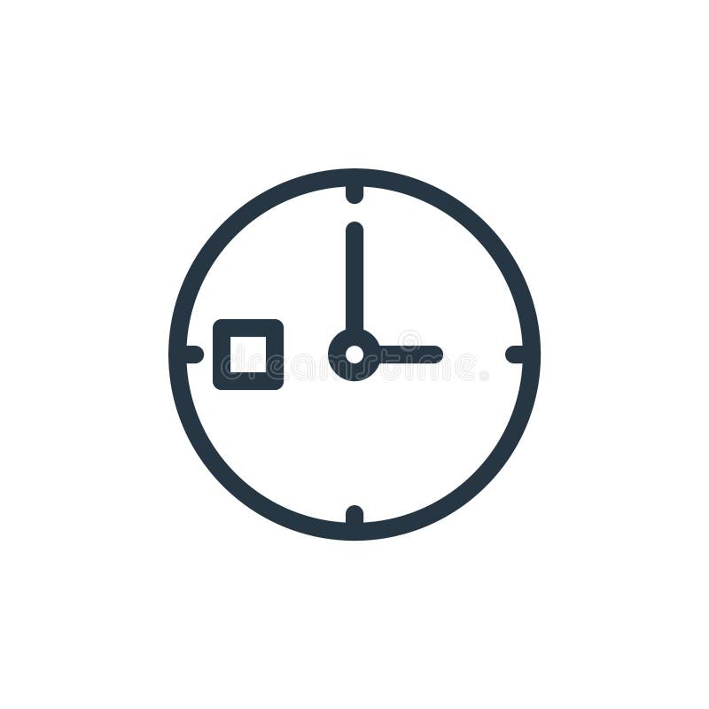 Clock Icon Vector from Business Concept. Thin Line Illustration of ...
