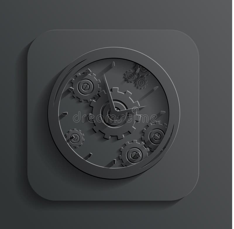 Clock icon vector stock vector. Illustration of gears - 33595936
