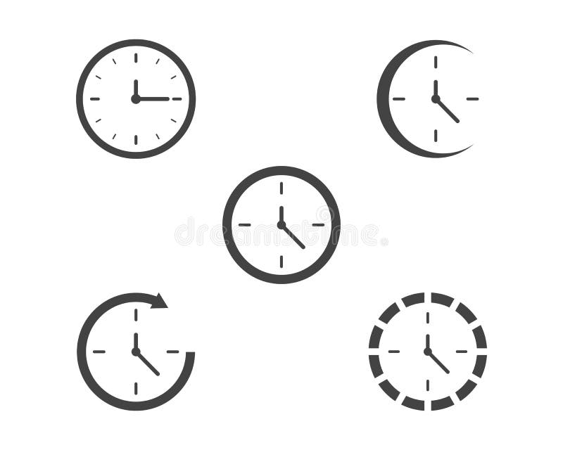 Clock Icon Vector Flat Illustration Stock Vector - Illustration of ...