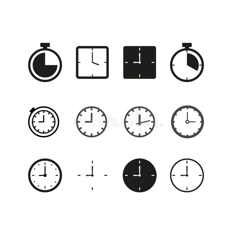 Clock Illustration Icon Stock Illustrations – 263,176 Clock Illustration Icon Stock ...