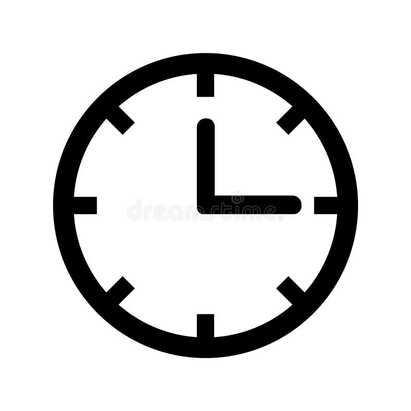 Clock Icon Vector Illustration. Stock Vector - Illustration of circle ...