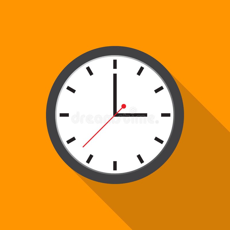 Clock icon vector orange stock vector. Illustration of arrow - 119711521