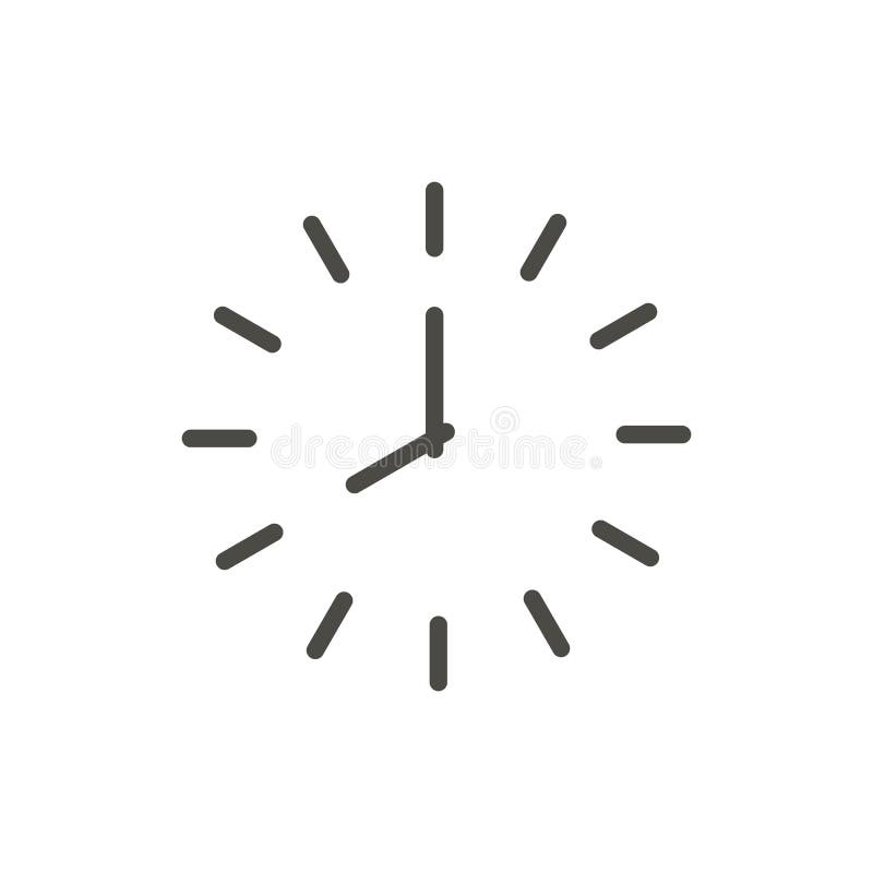 Clock Icon Vector. Line Time Symbol Stock Vector - Illustration of ...