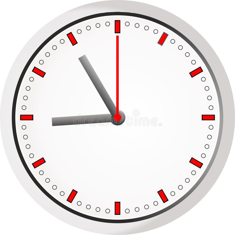 Simple Analog Clock Icon in Comic Cartoon Style, Front View Stock ...