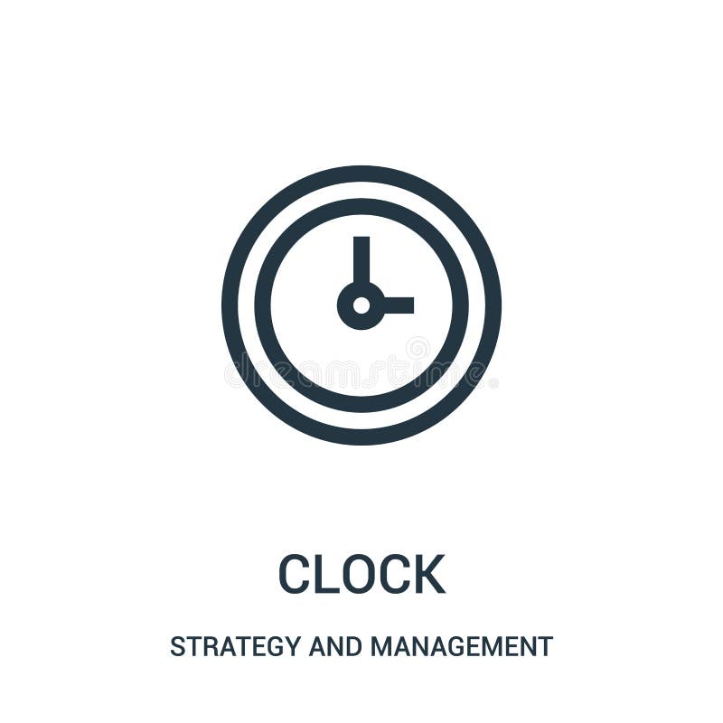 Clock Icon Vector from Strategy and Management Collection. Thin Line ...