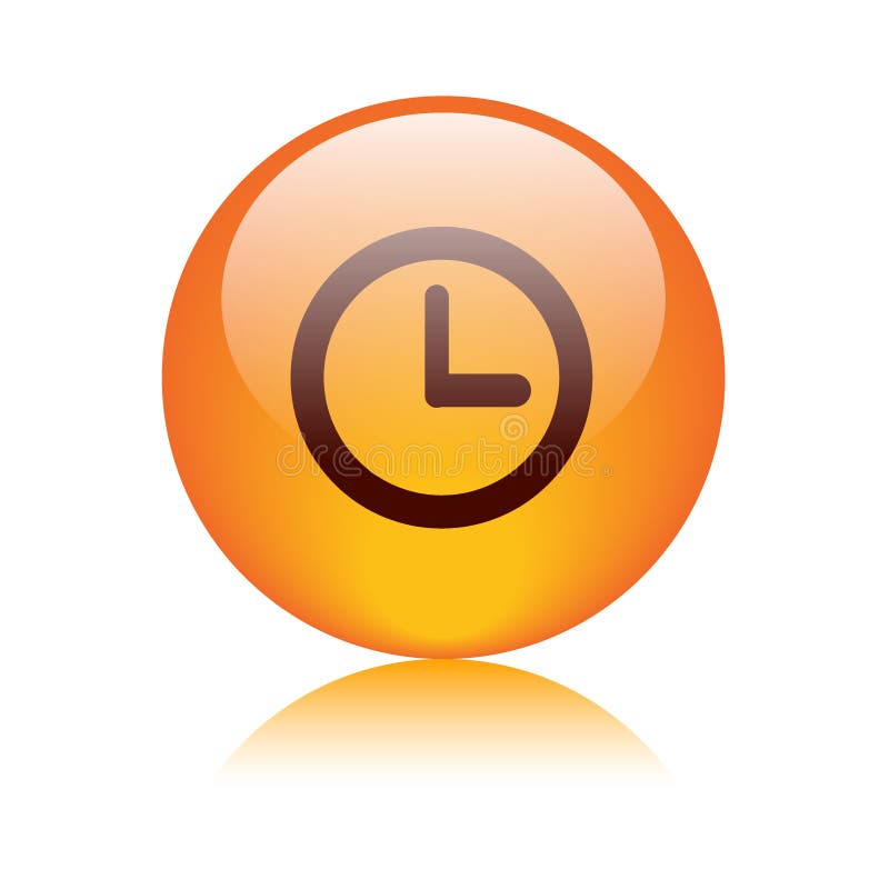 Clock Icon Web Button Round Stock Illustration - Illustration of ...